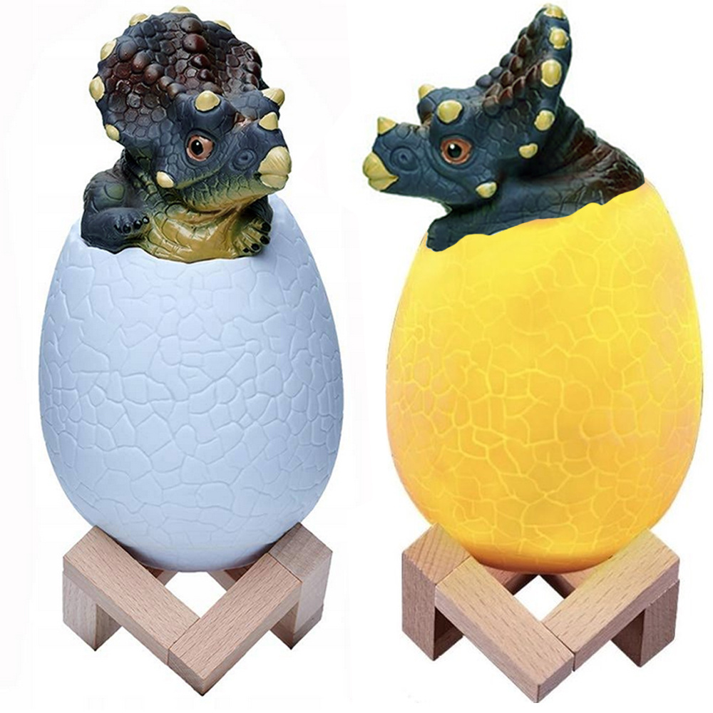 Dinosaur night light triceratops egg rgb led glowing egg for kids 12294 ...
