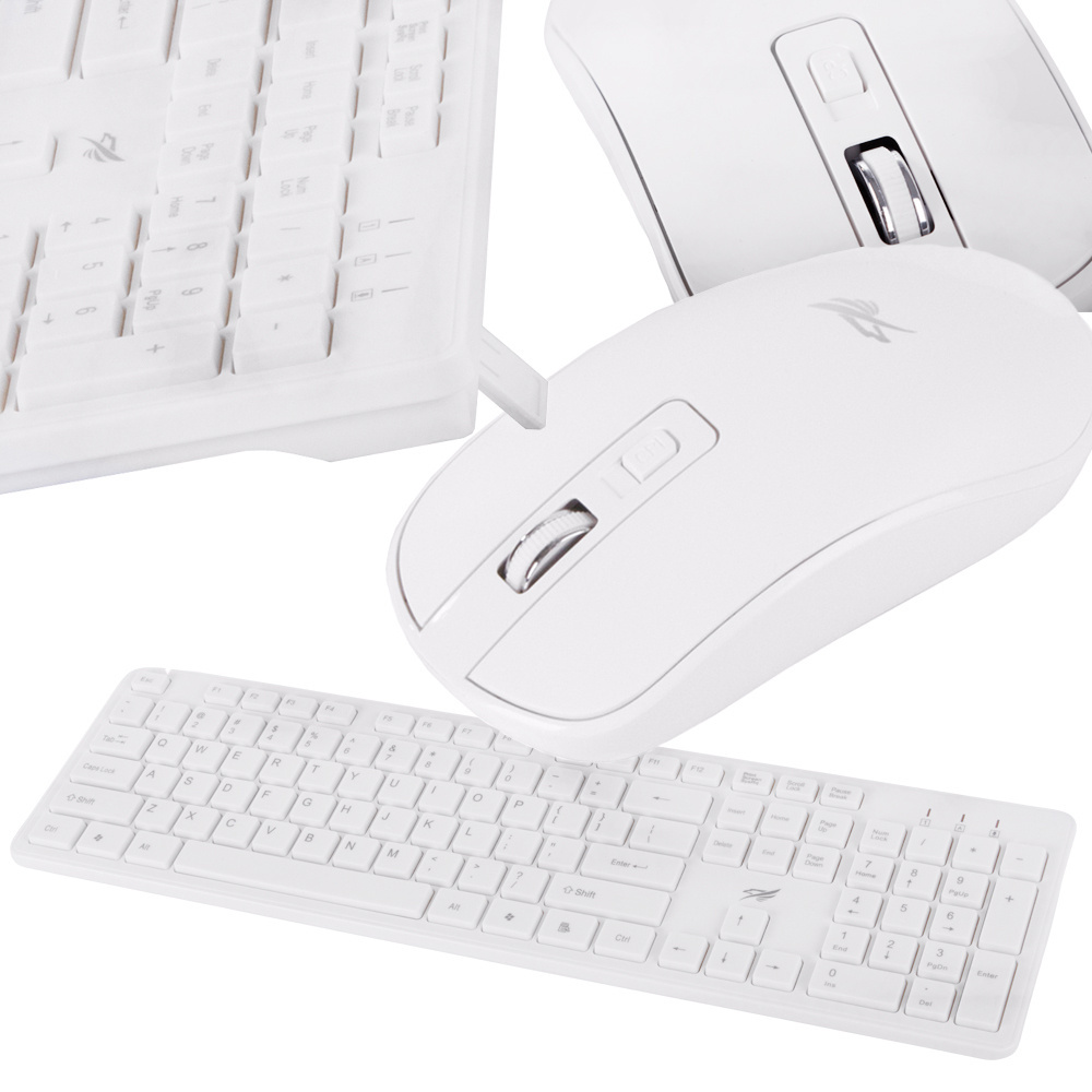 Keyboard and mouse wireless mouse set silent numeric usb White ...
