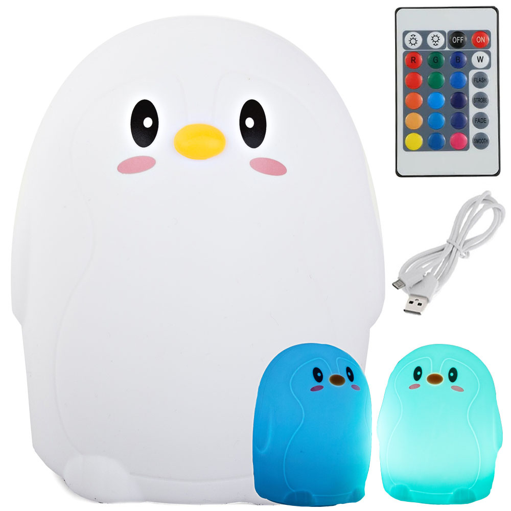 Led penguin rgb remote control usb night light for kids | CATEGORIES ...