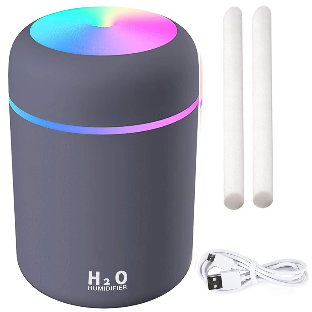 Mini humidifier air diffuser aromatherapy mist usb rgb Gray ...
