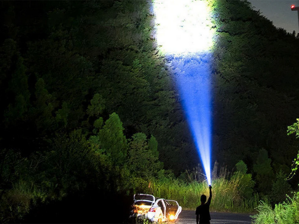 Rechargeable torch searchlight bivouac led strong military police usb ...