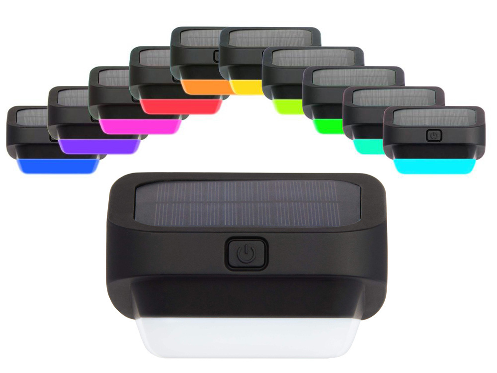 Solar garden led light rgb for stairs terrace fence dusk sensor ...