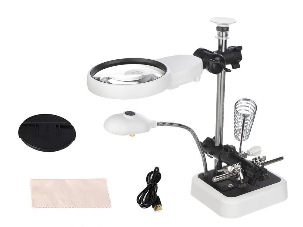 Third hand soldering kit magnifying glass holder 6 led | CATEGORIES ...
