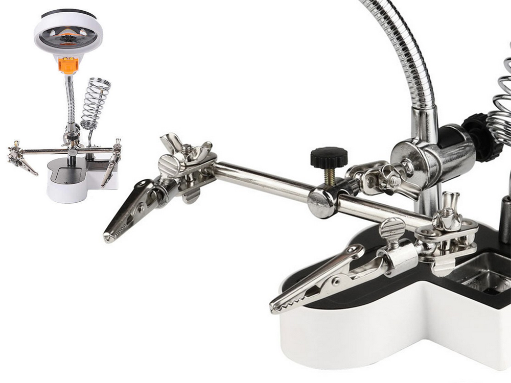 Third hand soldering kit magnifying glass holder led | CATEGORIES ...