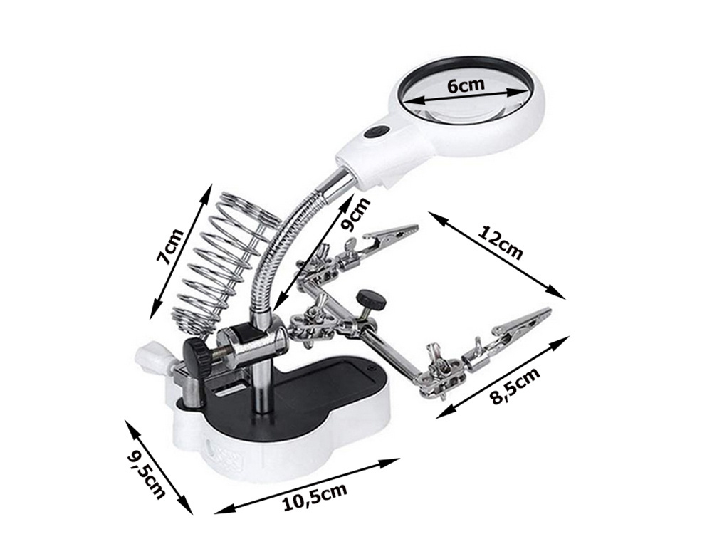 Third hand soldering kit magnifying glass holder led | CATEGORIES ...