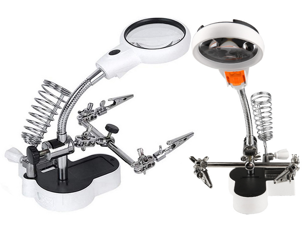 Third hand soldering kit magnifying glass holder led | CATEGORIES ...
