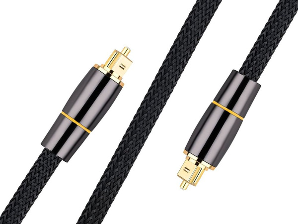 Optical cable 2m braided toslink digital hq gold plated terminals ...
