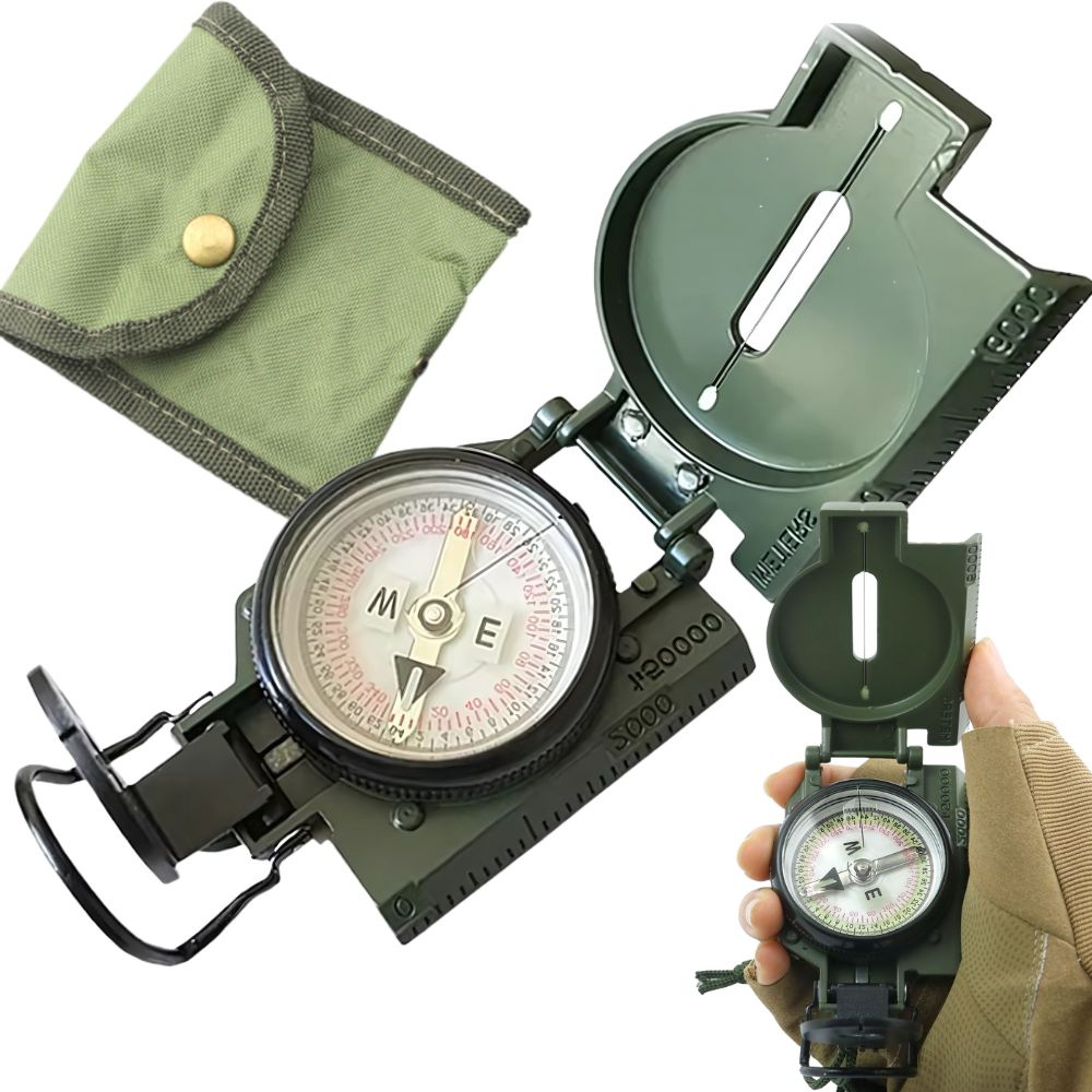 Professional tactical military compass metal lockable ruler ...