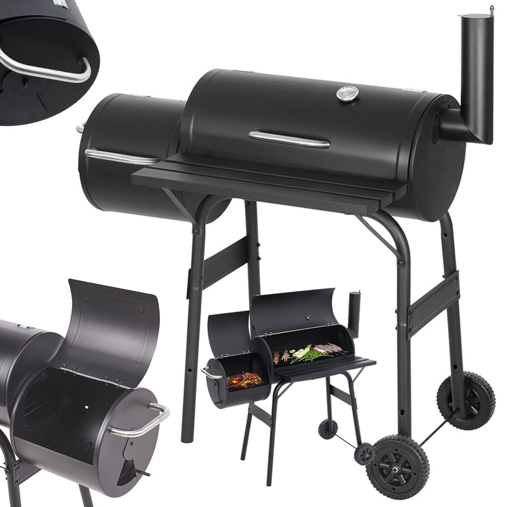 Gartengrill grosse holzkohle fass bbq smoker mit deckel rost regal ...