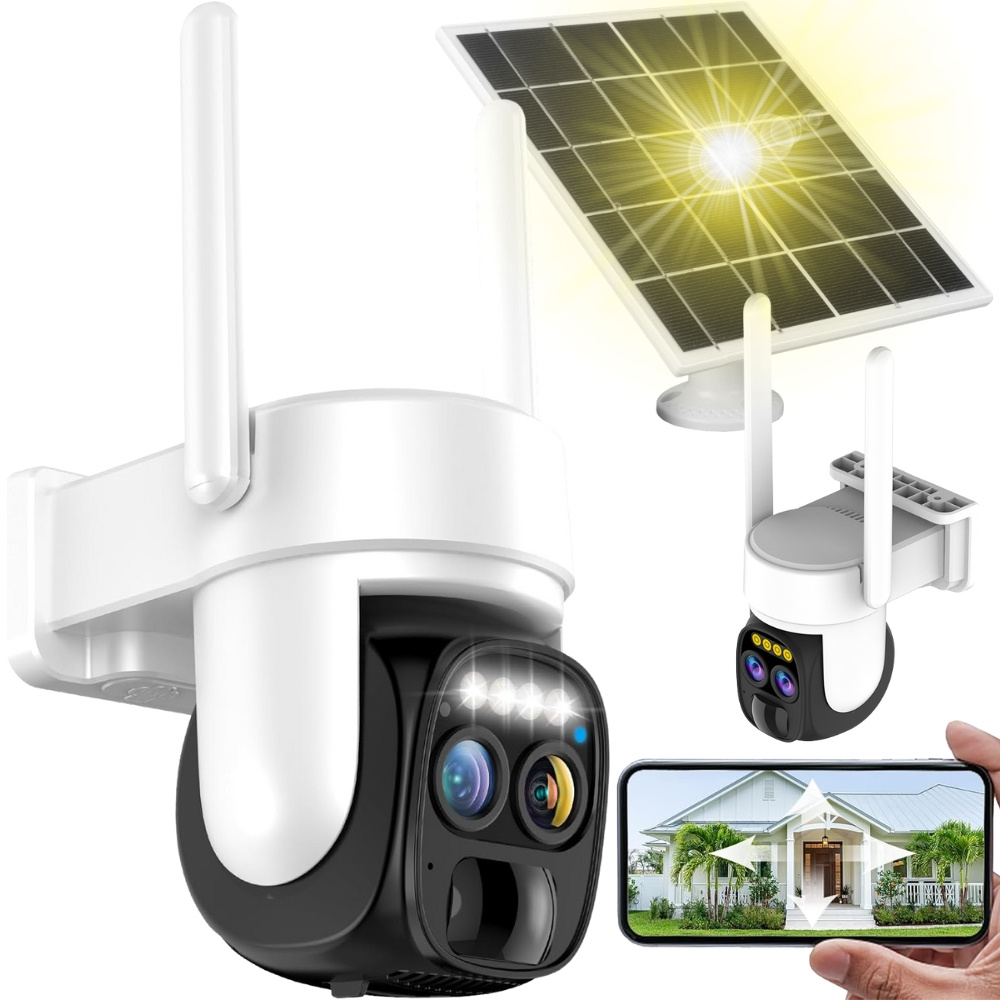 Solar camera wifi ip outdoor rotating camera wifi zoom motion detector ...