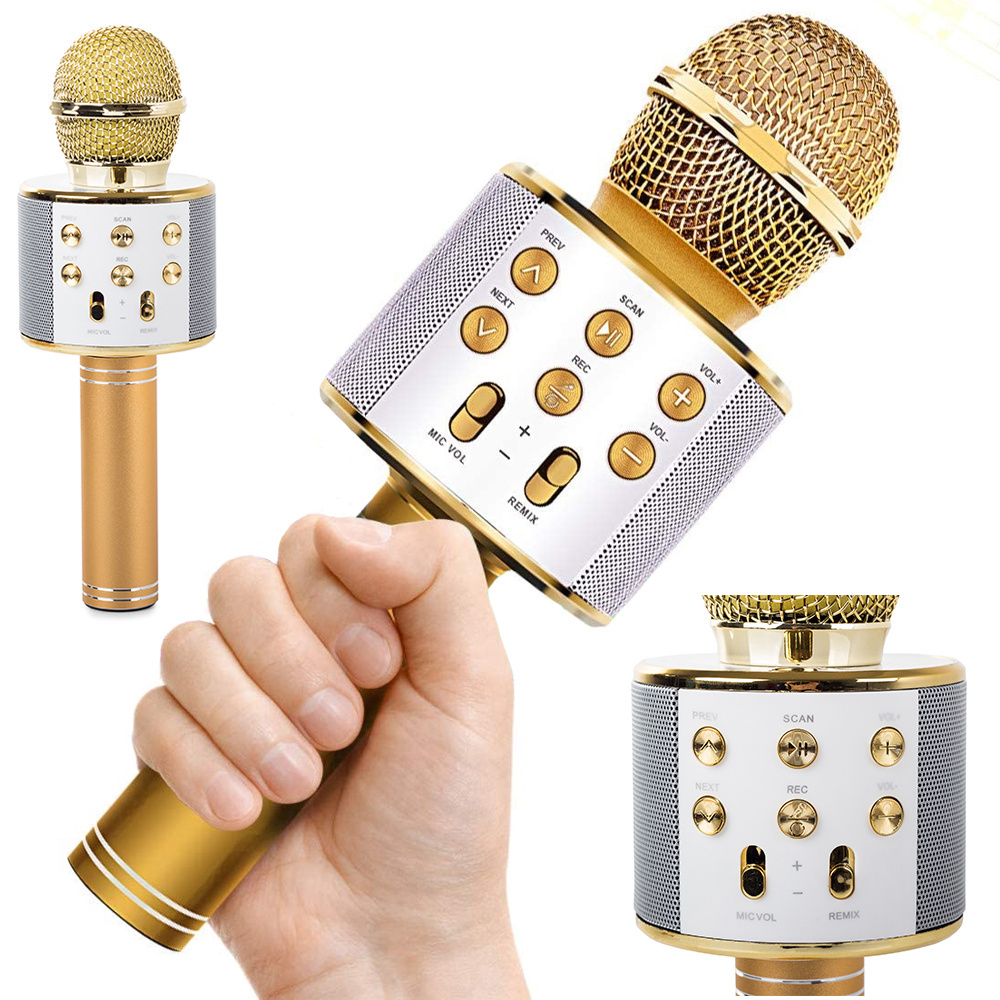 Bluetooth wireless microphone karaoke speaker voice modulator round ...