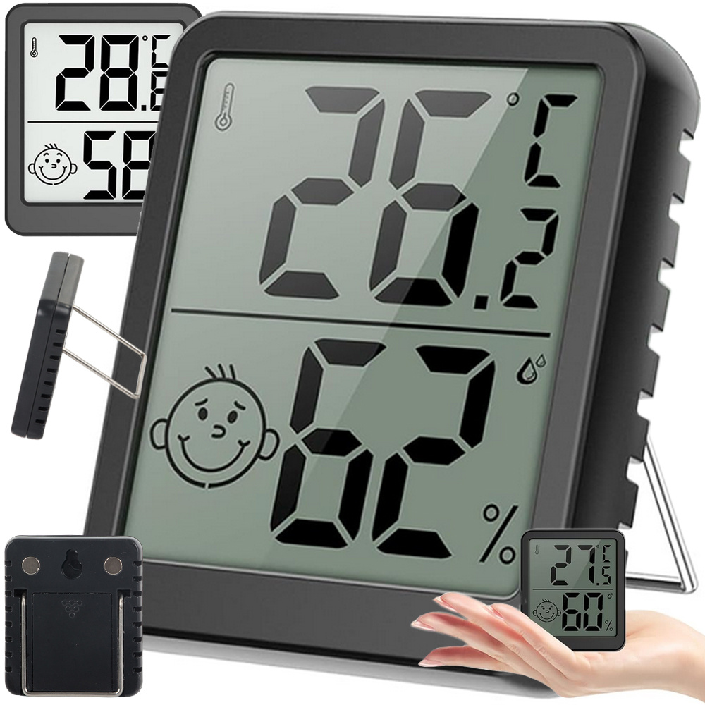 Digital thermometer mini weather station room hygrometer battery magnet ...