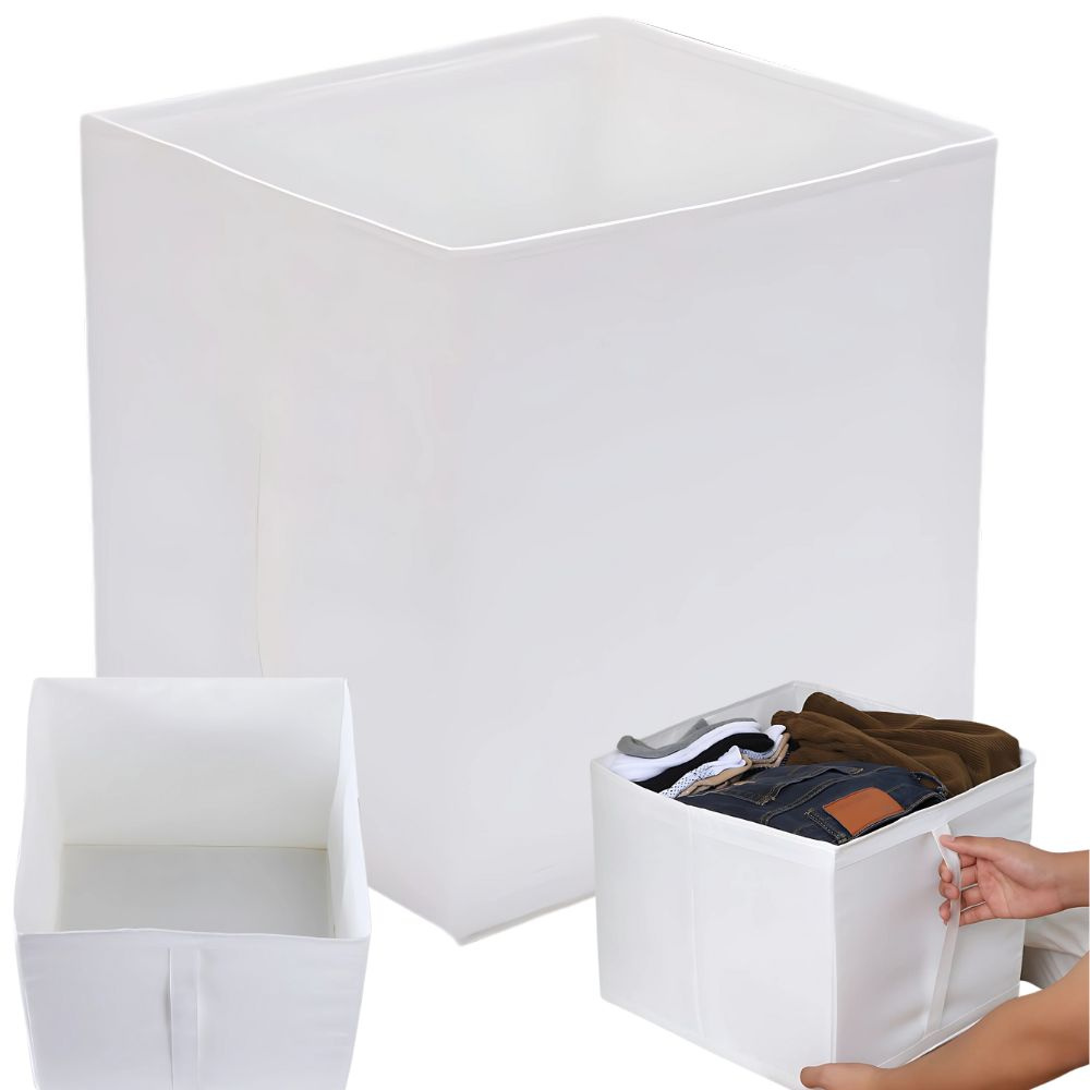Organiser box clothes clothes linen wardrobe container large White ...